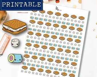 Marshmallow stickers | Etsy