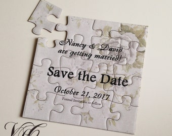 Items similar to Puzzle Save the date puzzle, save-the-date, save the ...