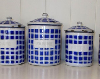 Blue canister set | Etsy