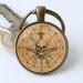 Pirate keychain Compass keyring Husband gift Old compass key