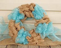 Unique burlap and teal related items | Etsy