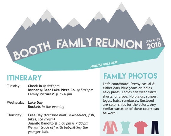 Items Similar To Family Reunion Newsletter Mountains Template Only 