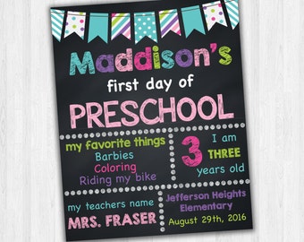 1st day of preschool | Etsy