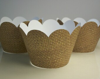 Burlap cupcake wrapper | Etsy