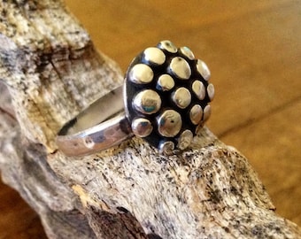 Sterling Silver Bubble Ring set with Amethyst