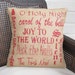 Christmas Carols Burlap Christmas Pillow by nextdoortoheaven
