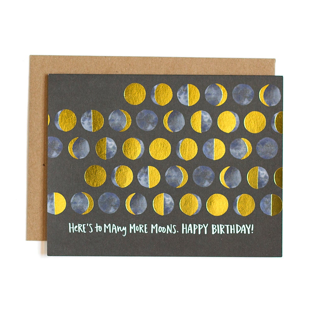 Here's to Many More Moons Happy Birthday Illustrated