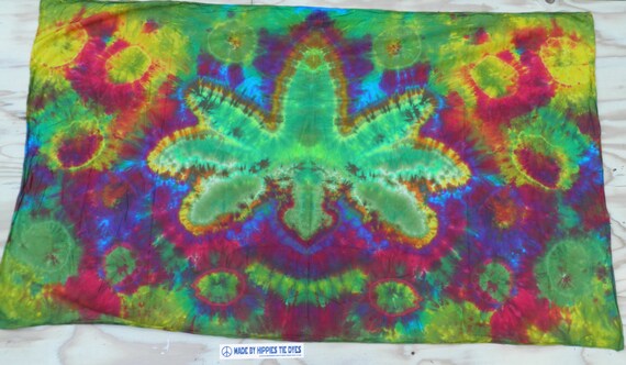 Cannabis Leaf Tie Dye Tapestry 28 Dharma Trading Co. Size