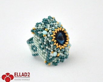 Tutorial Ring Malina Beading Pattern Instant download PDF