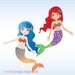 Dazzling Mermaids with Bright Hair and Multicoloured Sparkly