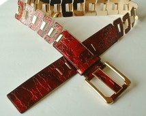 Popular items for leather link belt on Etsy