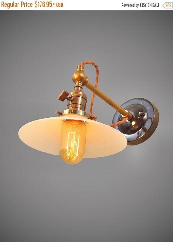 ON SALE Industrial Wall Sconce Machine Age Lamp with by DWVintage