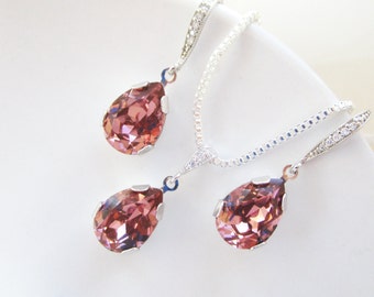 Dusty rose necklace | Etsy