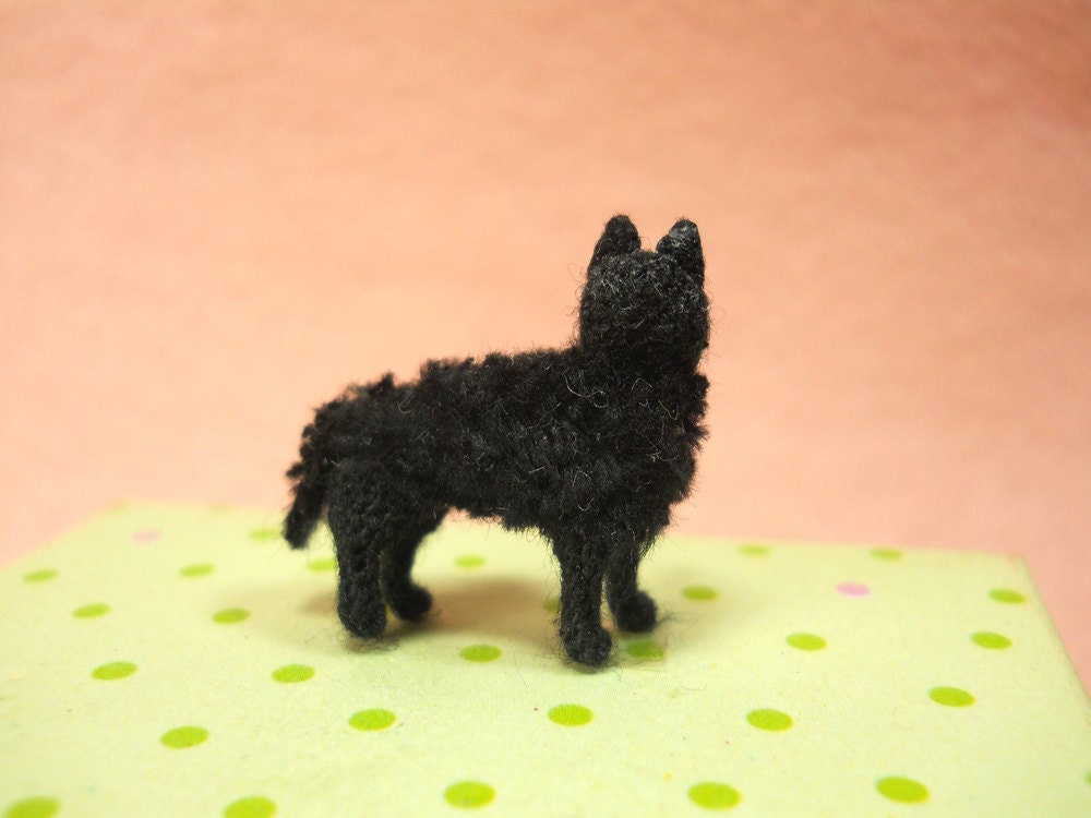 Miniature Schipperke Tiny Crochet Mini Amigurumi Dog Stuff
