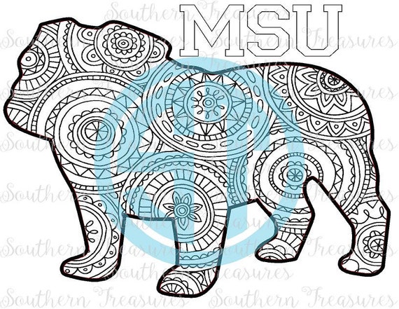 MSU coloring page Instant Download .jpg and .pdf