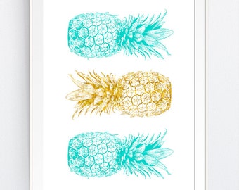 Blue pineapple | Etsy