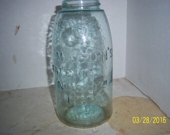 Aqua blue mason jar | Etsy