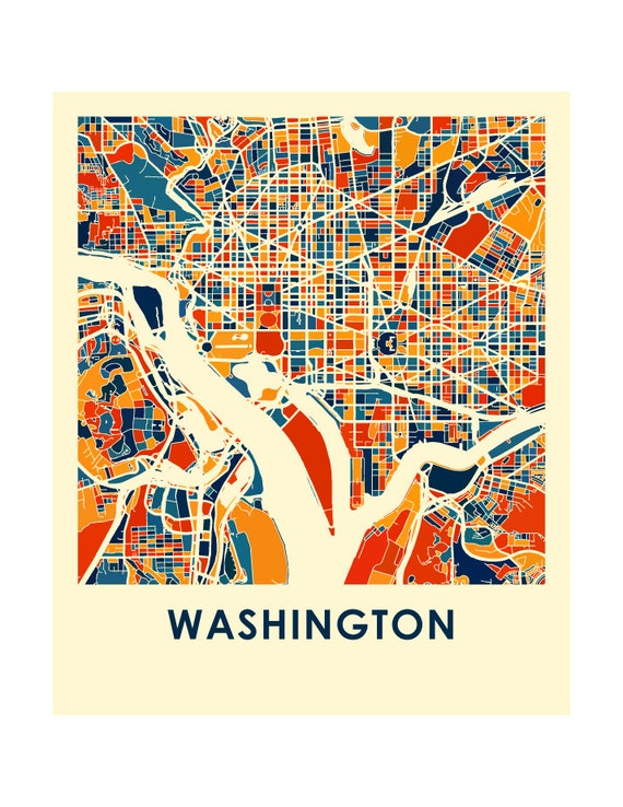 Washington Map Print Full Color Map Poster