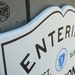 Official Painted Wood Entering Boston Sign Handmade
