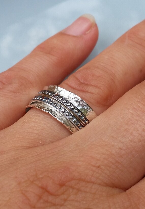 Silver Spinner Ring Sterling Silver Ring Spinners Wedding