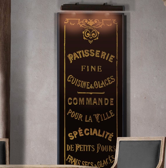French Pastery Shop Sign : Vintage rustic Paris France French