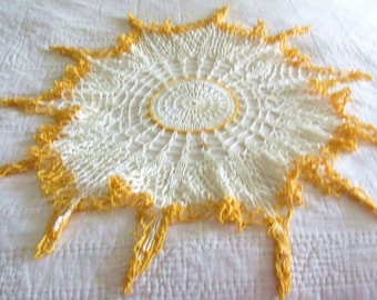 Items similar to Beautiful Award-Winning Pumpkin Patch Doily, 13 1/2 ...
