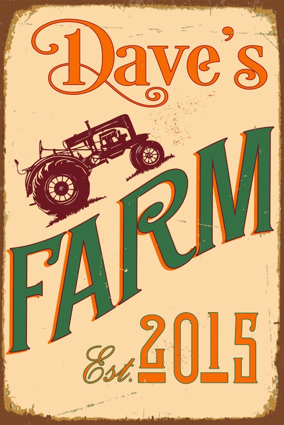 CUSTOM FARM SIGN Personalized Farm Signs Vintage style Farm