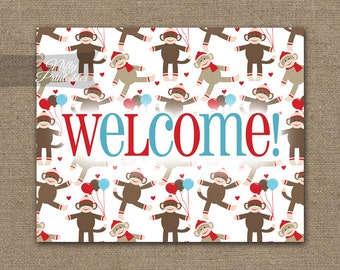 Sock monkey wall | Etsy