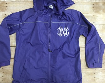 Monogrammed Rain Jacket Personalized Rain Coat Embroidered
