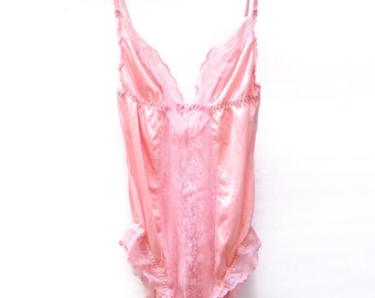 Pink lace teddy | Etsy