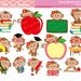 School Monkey Girl Clipart Cute Back to School Monkey Girl