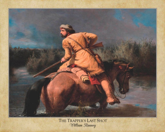 The Trapper's Last Shot by William Ranney (1849); 16x20 print showing ...
