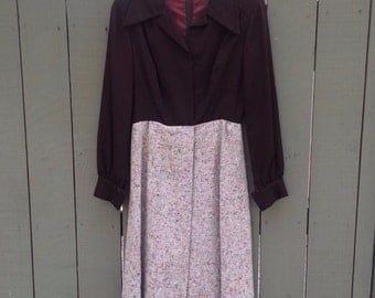 Items similar to Brown Tweed Shift Dress on Etsy