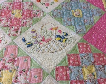 Flower basket quilt | Etsy