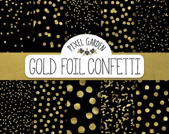 Glitter Confetti Borders Clip Art. Gold Glitter Frames. Gold