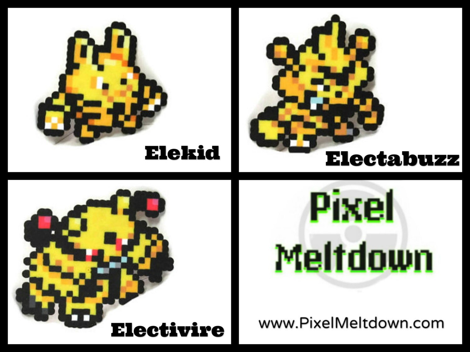 Elekid Electabuzz Electivire Pokemon Pixel Art by PixelMeltdown