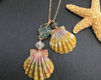 Sunrise shell necklace | Etsy