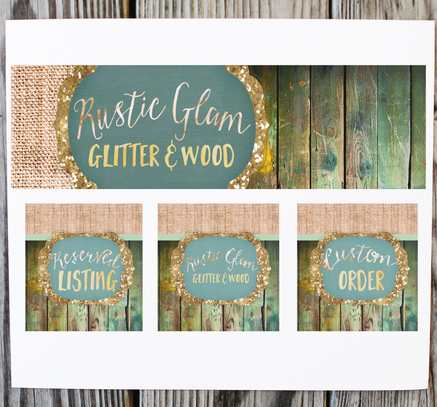 Etsy Shop Banner RUSTIC GLAM Shop Banner Etsy Banner Etsy