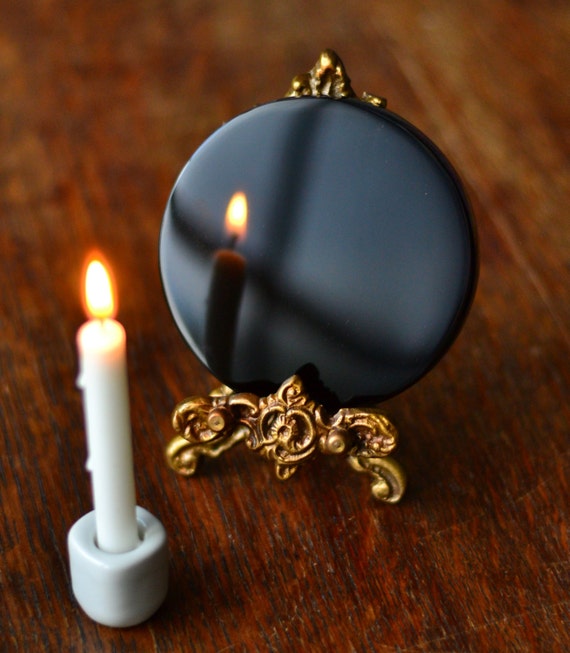 OBSIDIAN SCRYING MIRROR scrying four inch diameter black