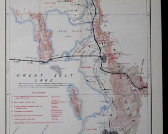 Utah railroad map | Etsy