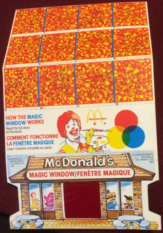 McDonald's Magic Window Paper Toy 1982