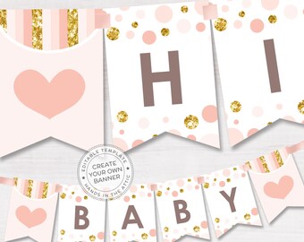 Boho alphabet banner printable baby shower decor bohemian