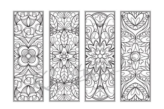 Mandala coloring Bookmarks Instant Download Relax Mandala