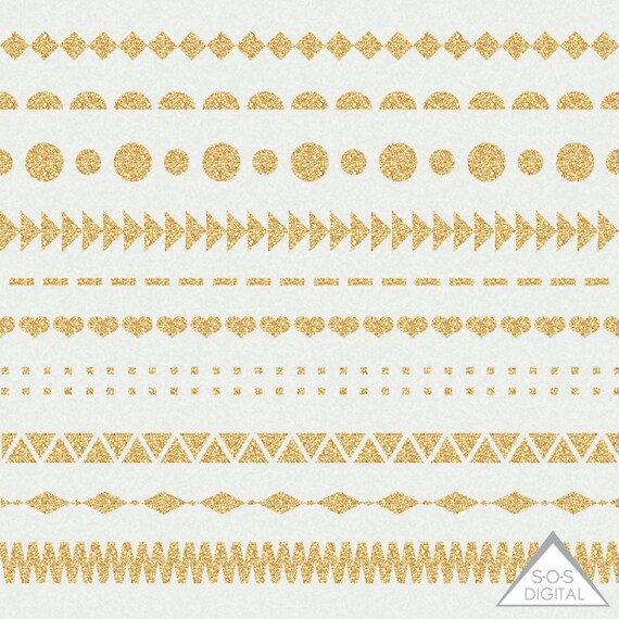 Gold Glitter Borders Geometric Borders 12 inch border gold