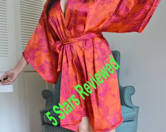 Floral satin robe | Etsy