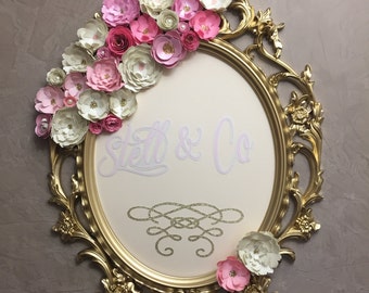 Pink oval frame | Etsy