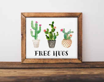 Free hugs cactus | Etsy