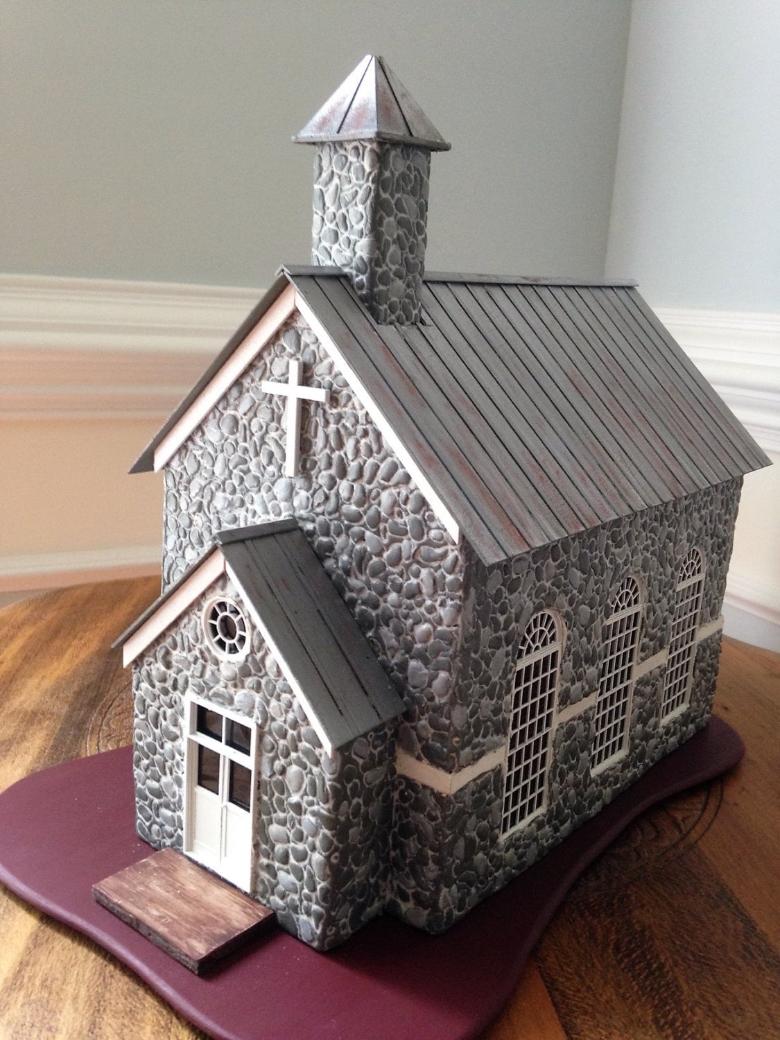 Miniature Country Church/Stone Church O scale & 1/4