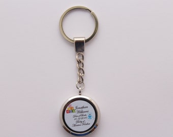 Items similar to NEW BABY Key Chain with YOUR baby's photo and charms ...