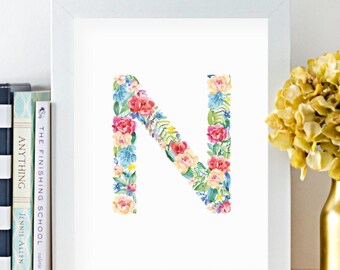 Monogram letter n | Etsy